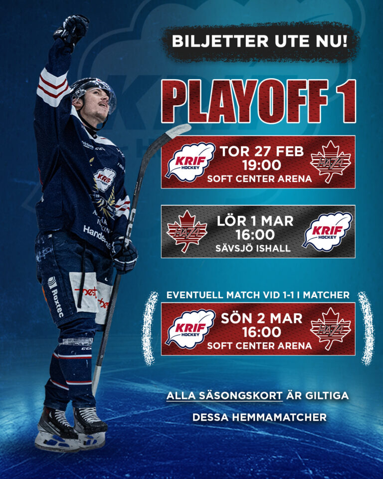 Nästa hemmamatch: 27/2 HA74 – KRIF Hockey